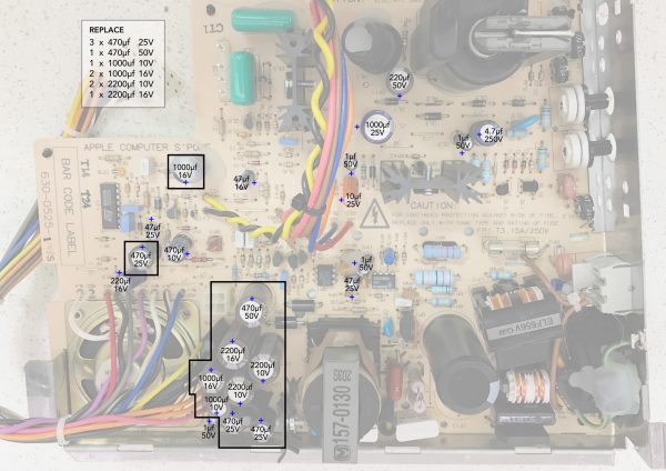 Macintosh Classic I + II Analog Board (220V - 240V version) - Recap-a-Mac